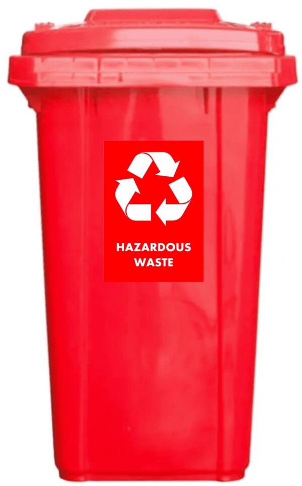 Red 240l Wheelie Bin – Hazardous Waste Disposal Solution - Eco Promo
